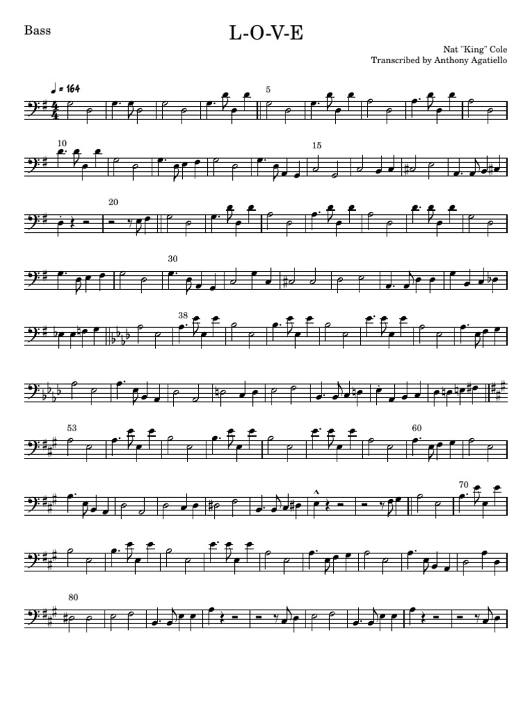 L-O-V-E Nat King Cole Full Score-ORCHESTRAL-Bass | PDF | American Songs