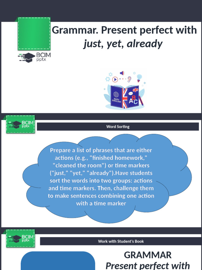 Present Perfect: Just, Yet, Already Activities | PDF | Sentence ...