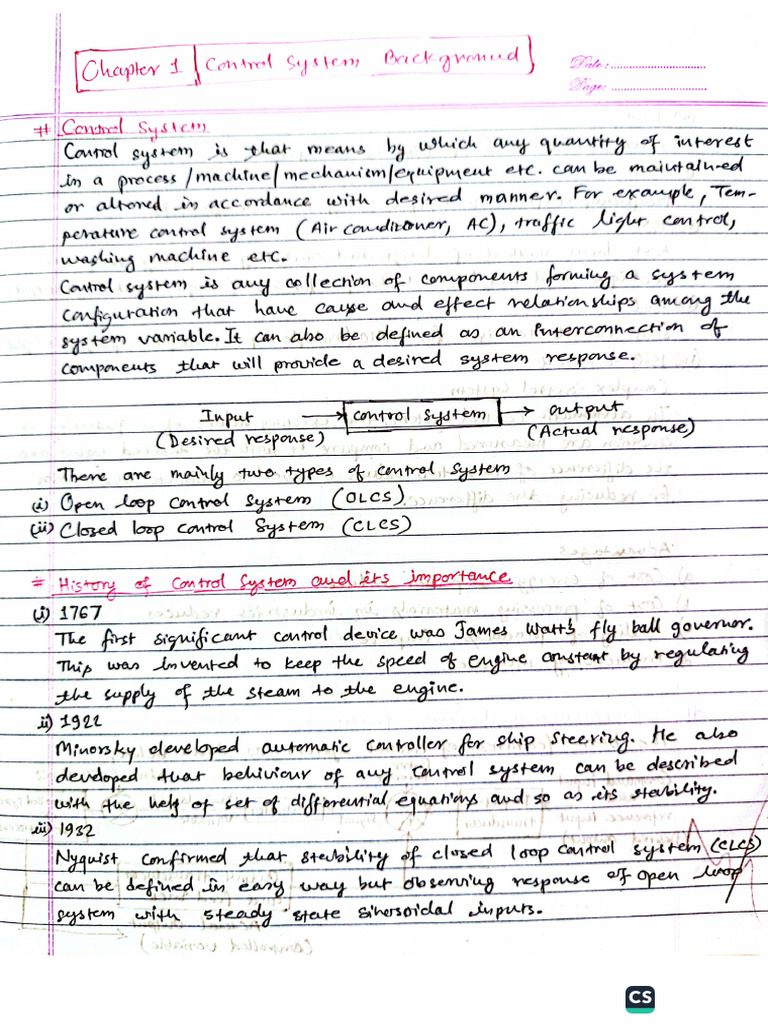 Control System Notes | PDF