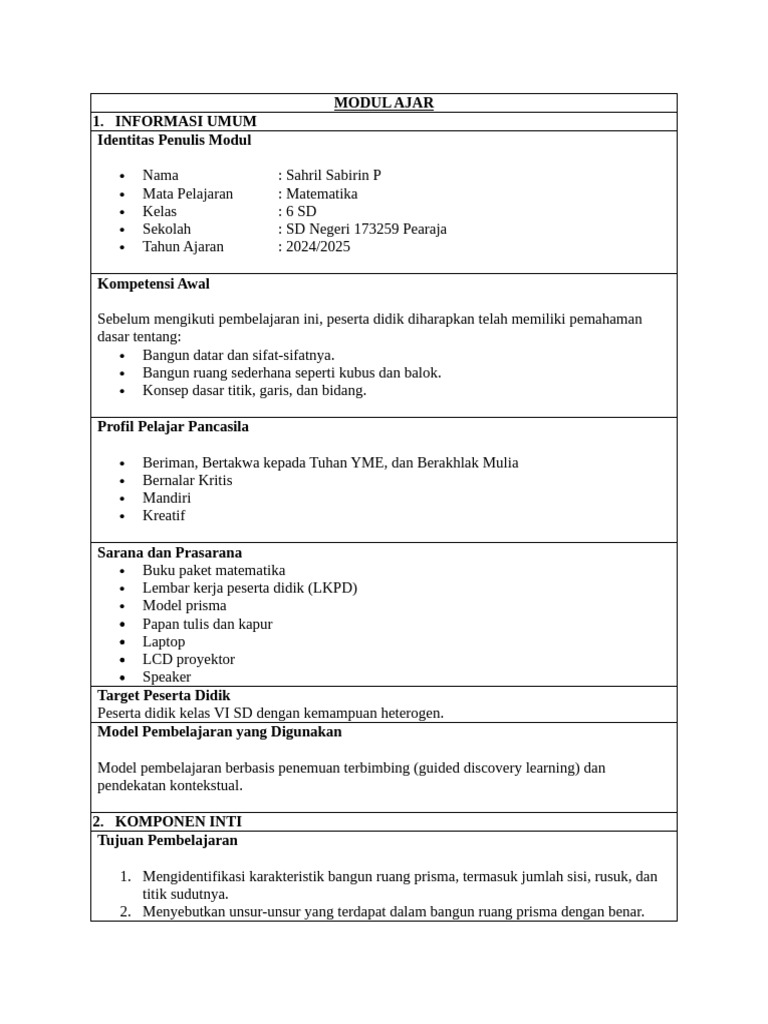 Modul Ajar Prisma | PDF