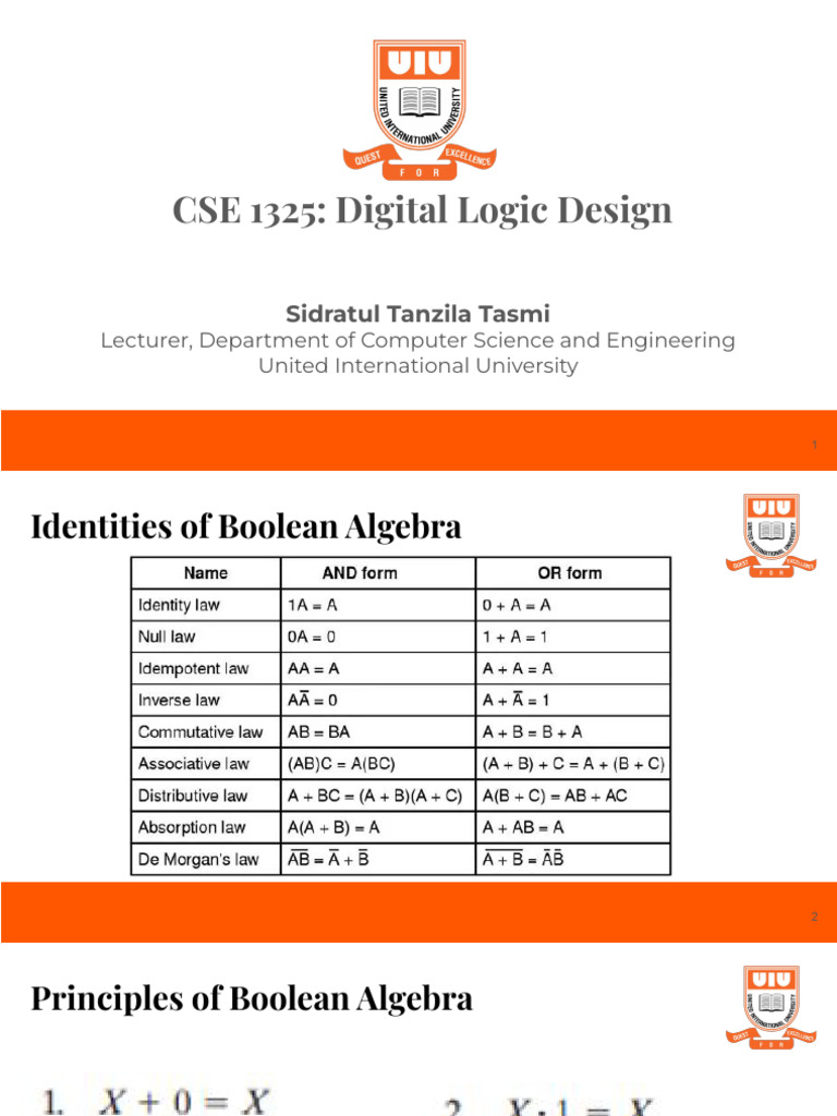 Digital Logic Design Week 3 Lecture 2 | PDF