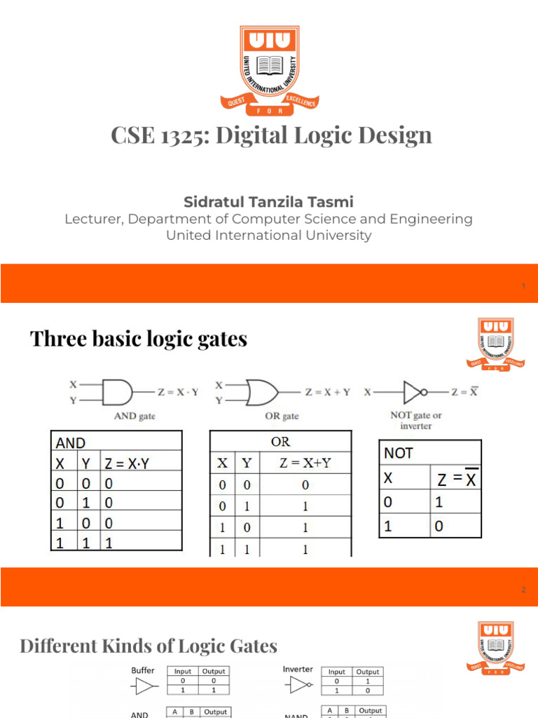Digital Logic Design Week 3 Lecture 1 | PDF