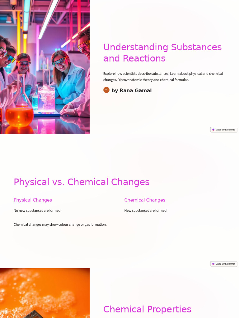 Substances and Chemical Reactions Explained | PDF