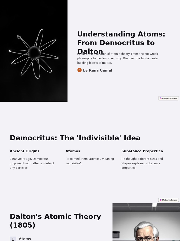 Evolution of Atomic Theory: Democritus to Dalton | PDF