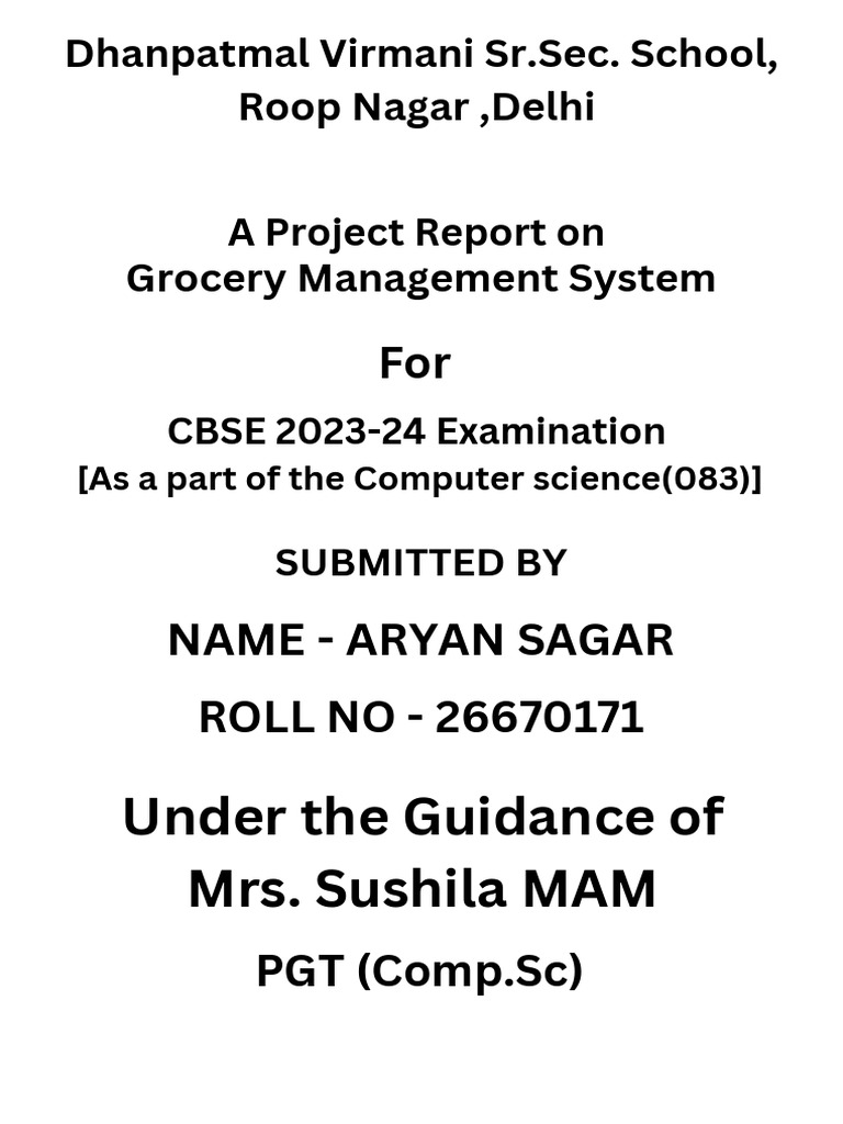 Grocery Management System Pdf Pdf Automation Inventory