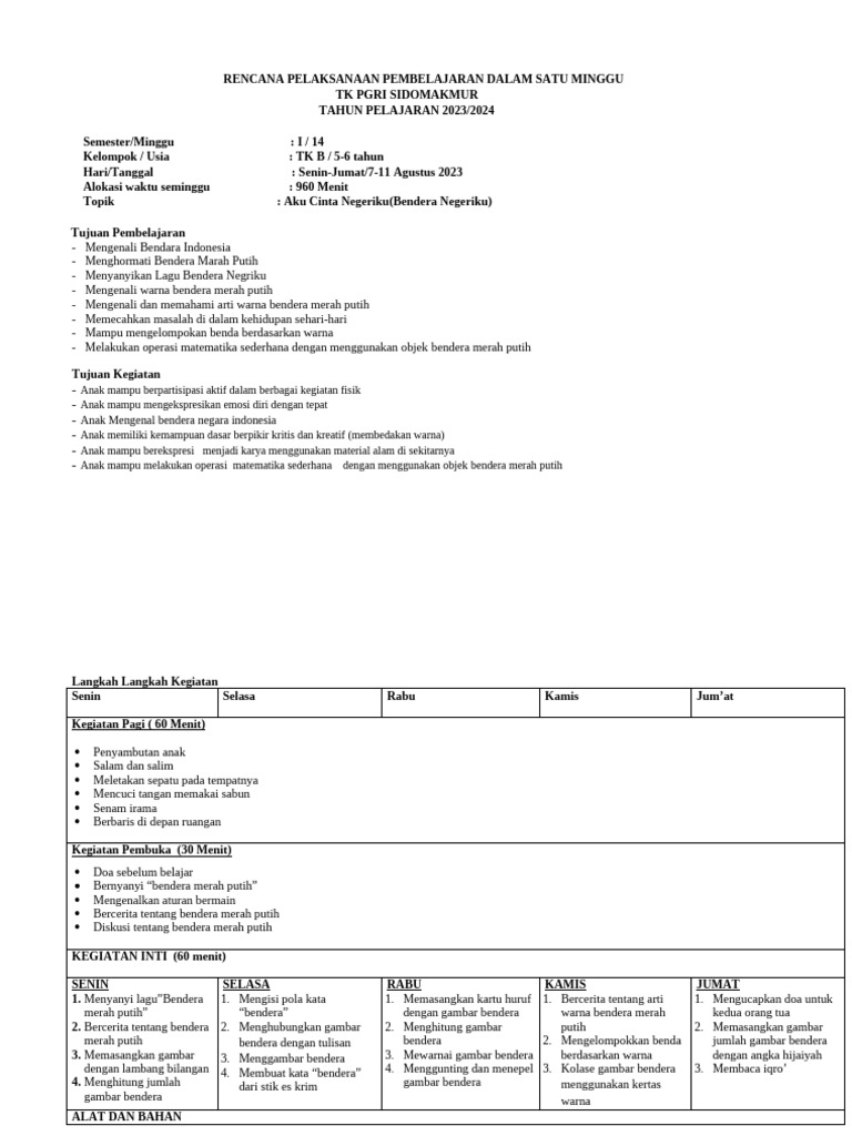 RPPM Minggu Ke 3 SMT 1 | PDF