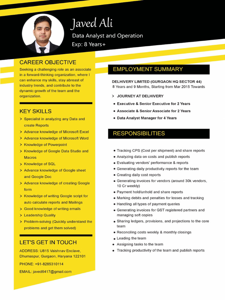 Javed Ali_Resume | PDF