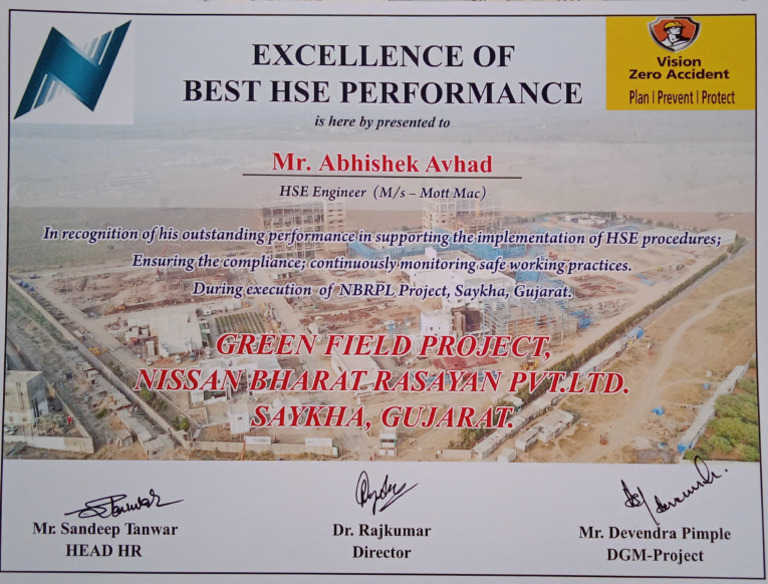 HSE Excellence Award Recognition | PDF