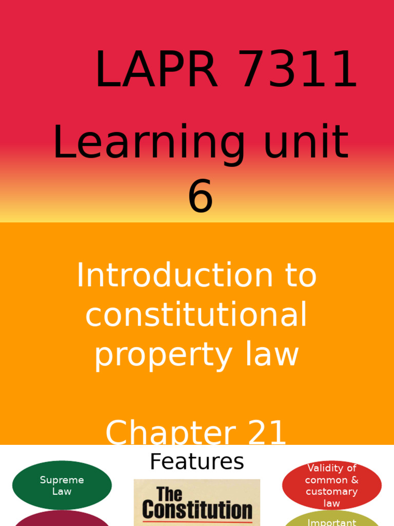 LAPR 7311 - Learning unit 6 2024 | PDF | Eminent Domain | Property