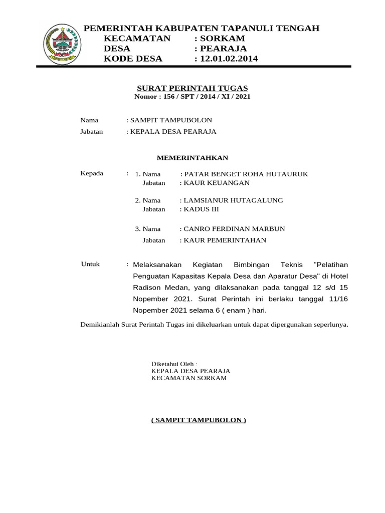 SPT Desa Pearaja | PDF