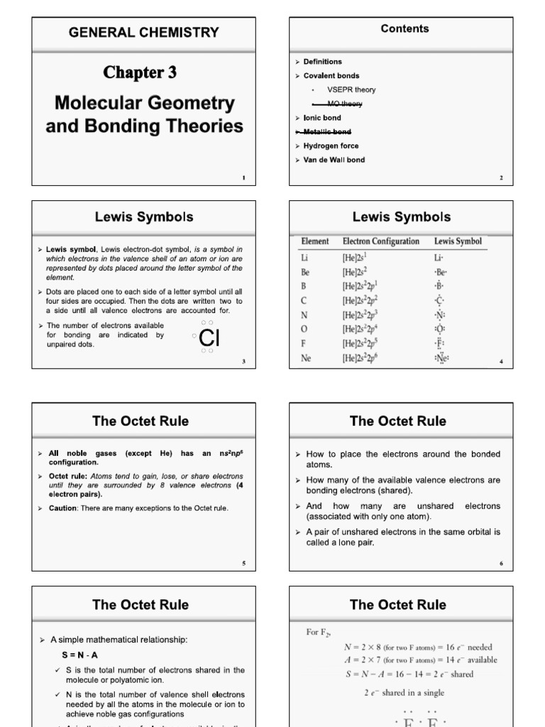 Chapter 3 - Molecular Geometry and Bonding Theories | PDF