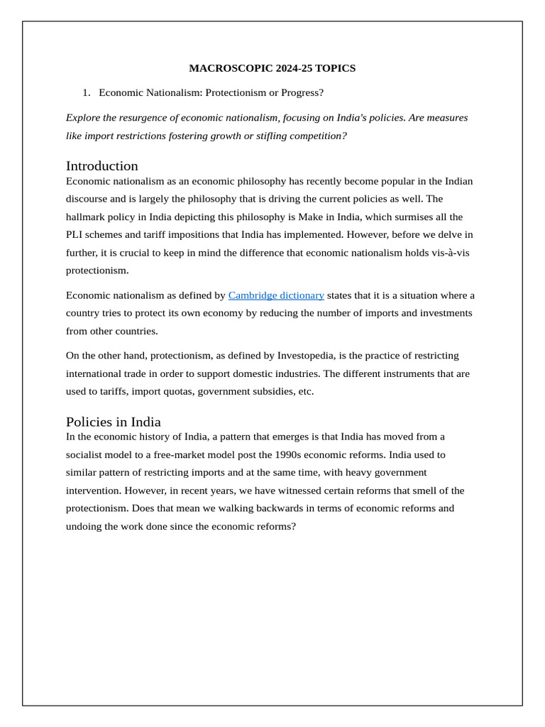 67597b78df678 Topic3 Ritabrata | PDF | Protectionism | Tariff