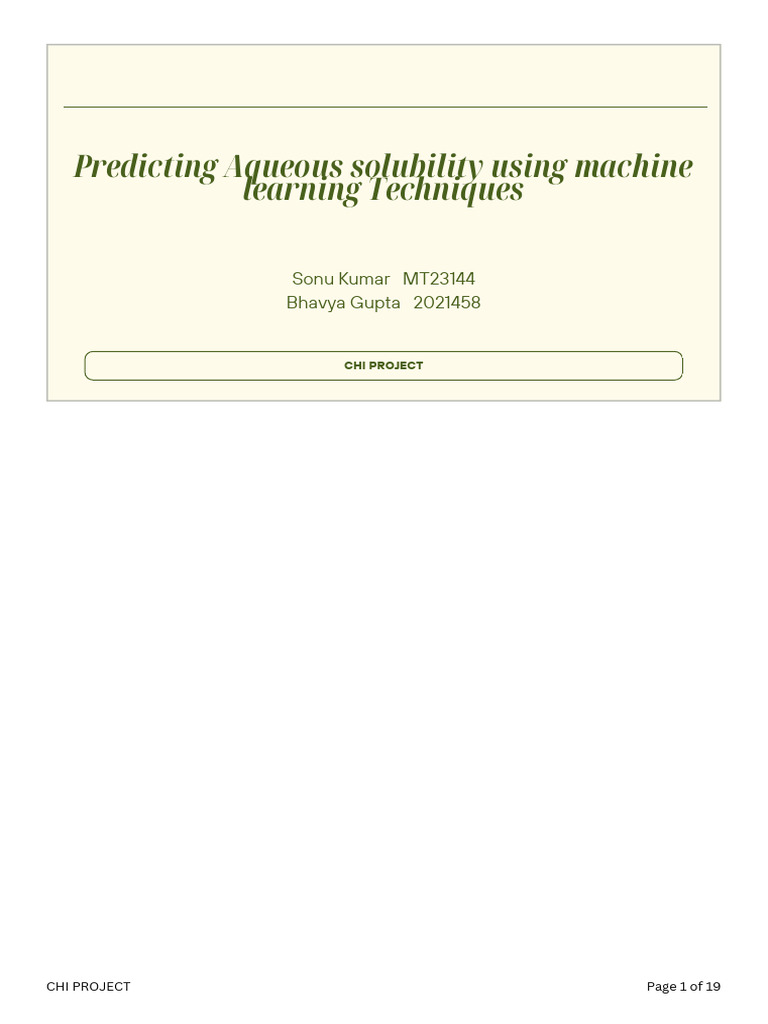 Chi Project (2) | PDF | Dependent And Independent Variables | Mean Squared Error