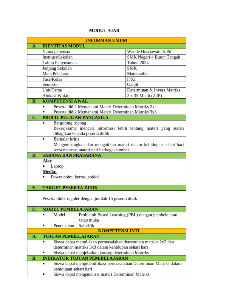 Modul Ajar Supervisi | PDF