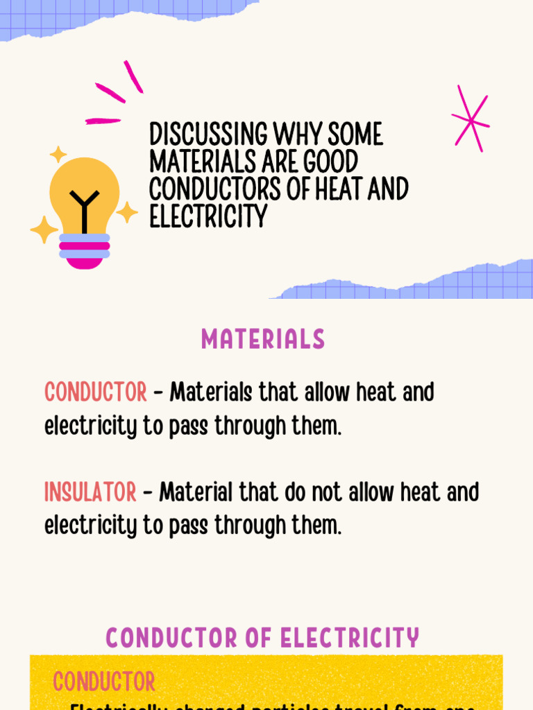 Discussing Why Some Materials Are Good Conductors of Heat and ...
