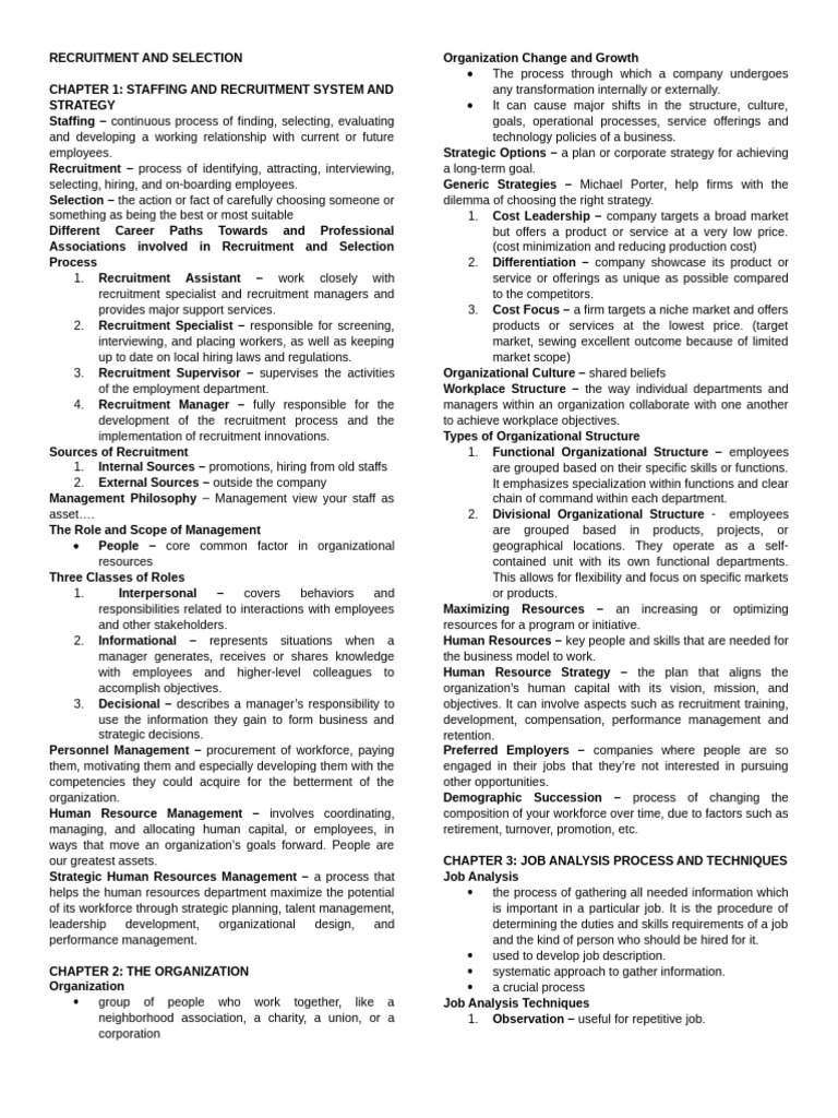 Recruitment and Selection Strategies Guide | PDF | Recruitment | Human ...