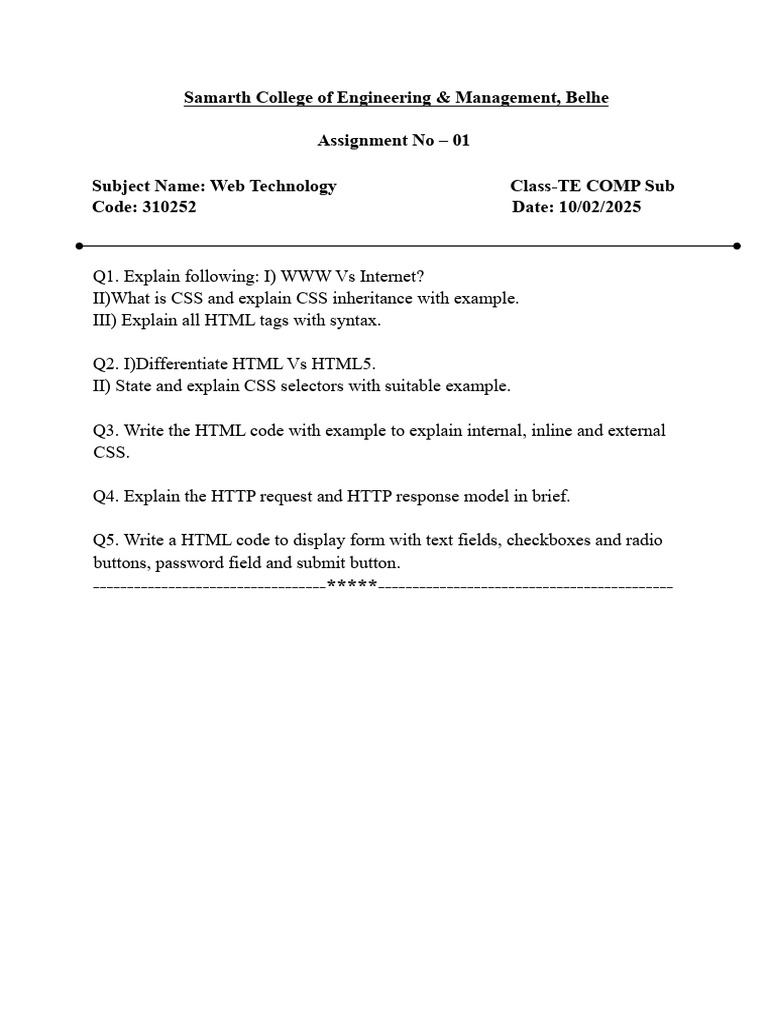 WT Assignment 1 | PDF