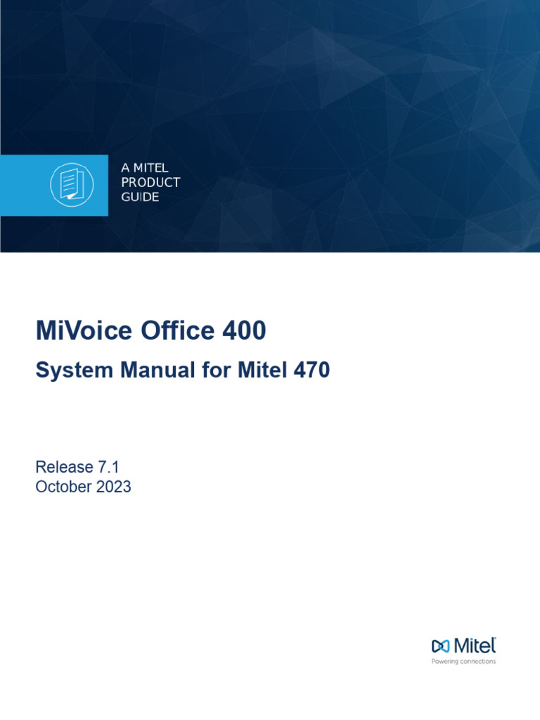 Mitel 470 EN | PDF | Computer Network | Telephone