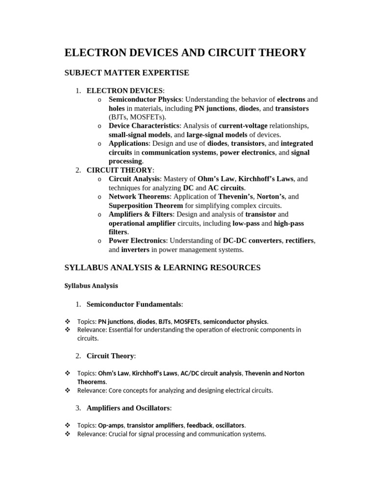 Electron Devices & Circuit Theory Guide | PDF | Electronics | Power ...