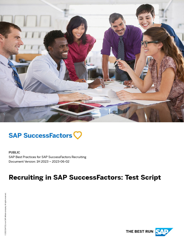 Recruiting in SAP SuccessFactors Test Script FC1 | PDF | Recruitment ...