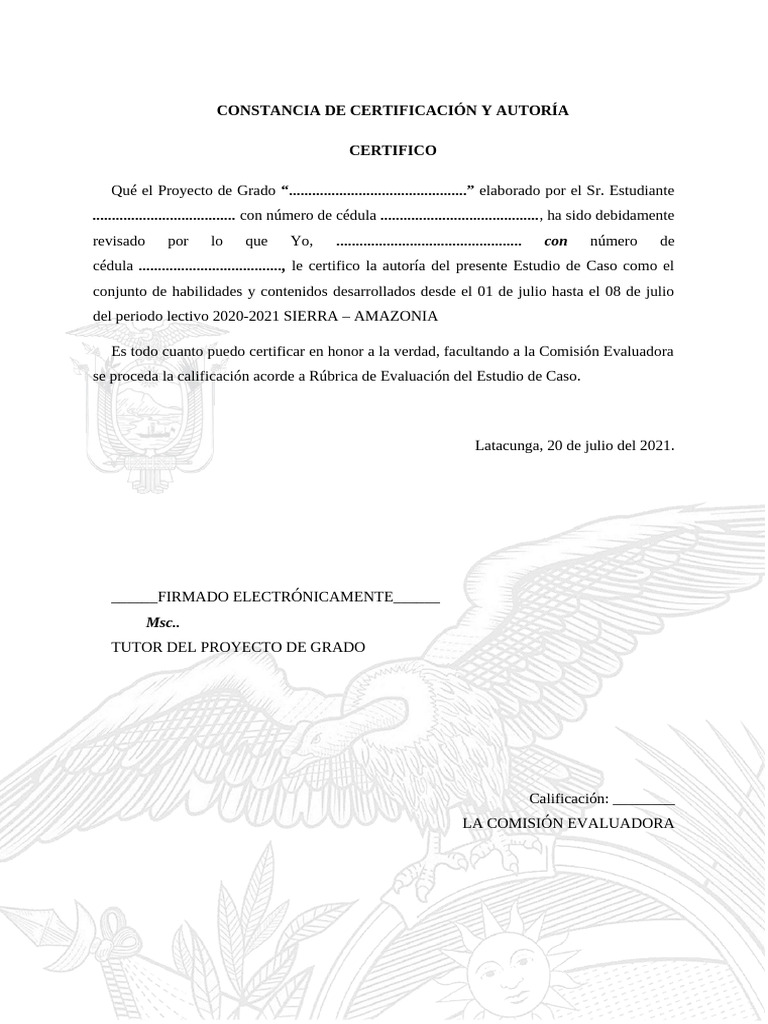 Certificacion de Autoria | PDF