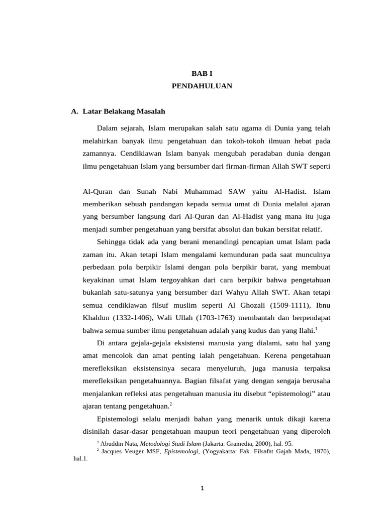 Makalah Marlianty Epistemologi Nalar Burhani, Bayani, Irfani Done | PDF