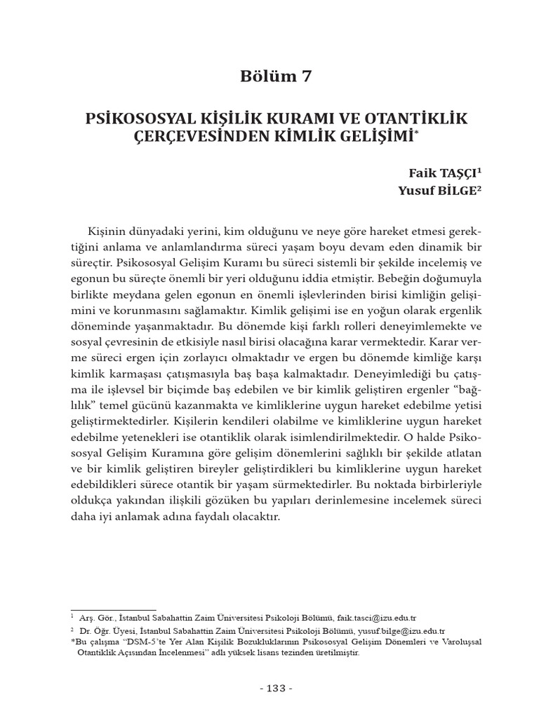 PSIKOSOSYAL_KISILIK_KURAMI_VE_OTANTIKLIK | PDF