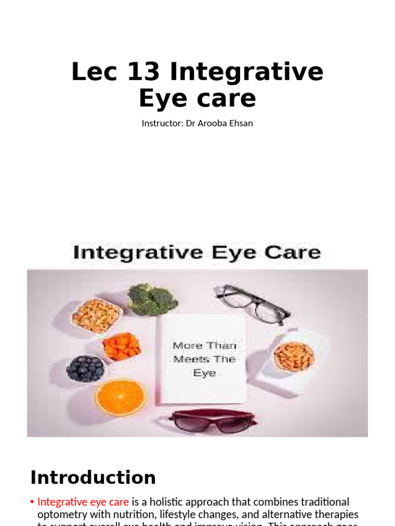 Lec 13 Integrative Eye Care | PDF | Optometry | Chiropractic