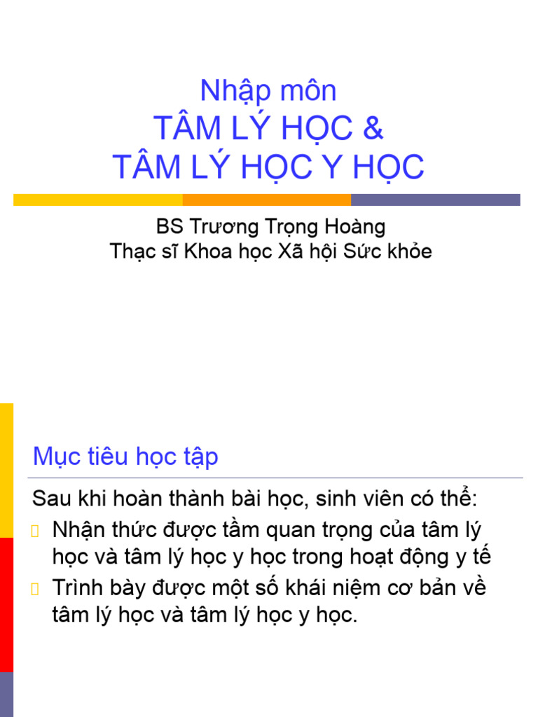 01-Nhap Mon Tam Ly Hoc y Hoc | PDF