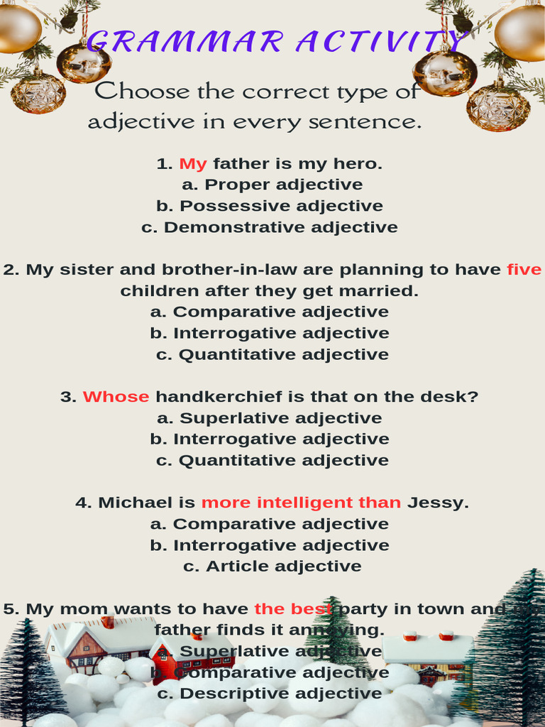 Grammar Activity (December 5) | PDF
