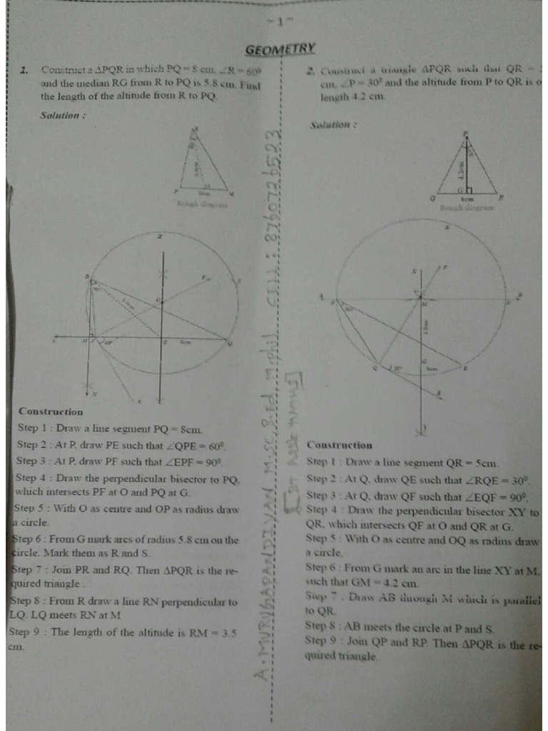10 TH Maths Practical Geometry 2020 | PDF