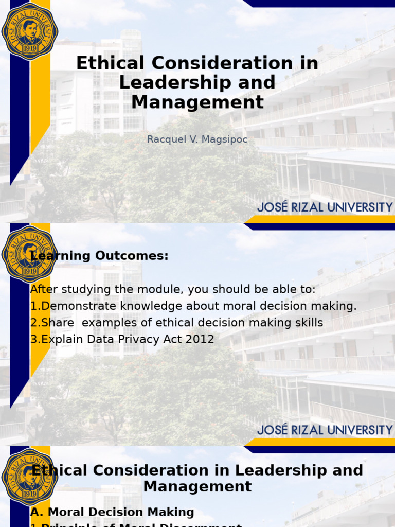 Ethical Consideration in Leadership and Management | PDF | Conscience | Morality