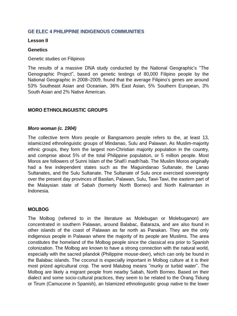 Overview of Moro Ethnolinguistic Groups | PDF | Mindanao | Ethnic Groups