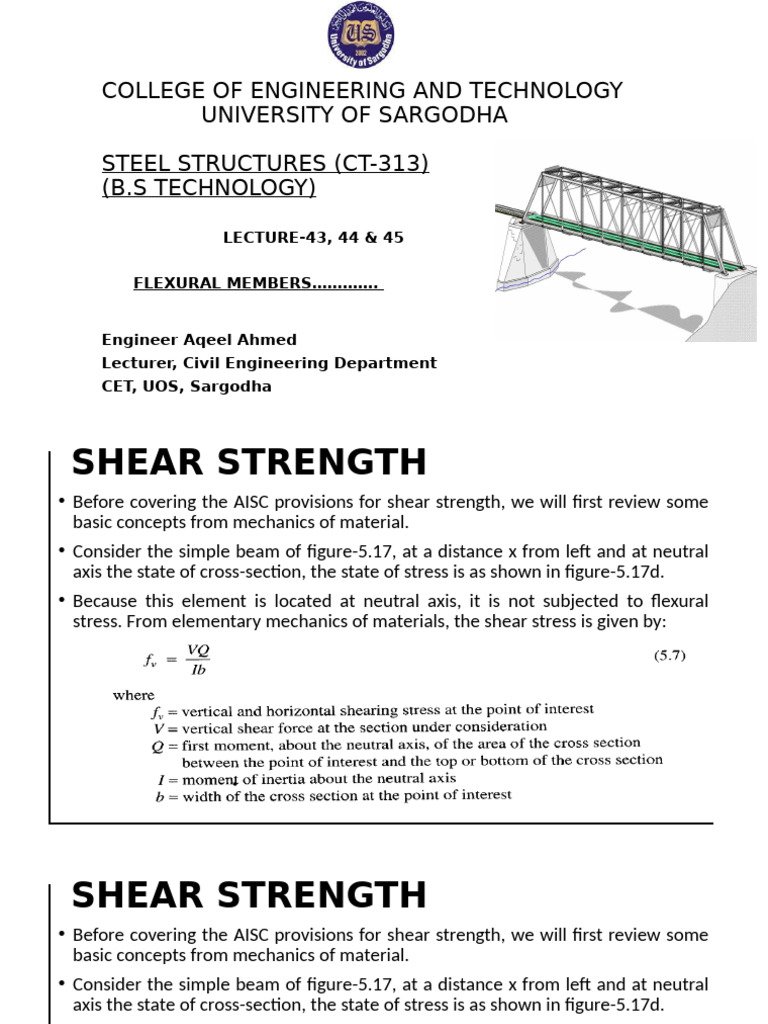 Steel Structure Lec # 15 (Design of Flexural Members) | PDF | Beam (Structure) | Strength Of ...