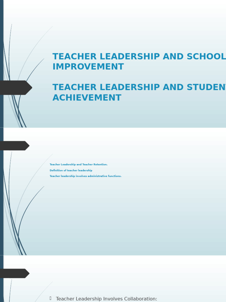 Teacher Leadership for School Success | PDF | Teachers | Mentorship