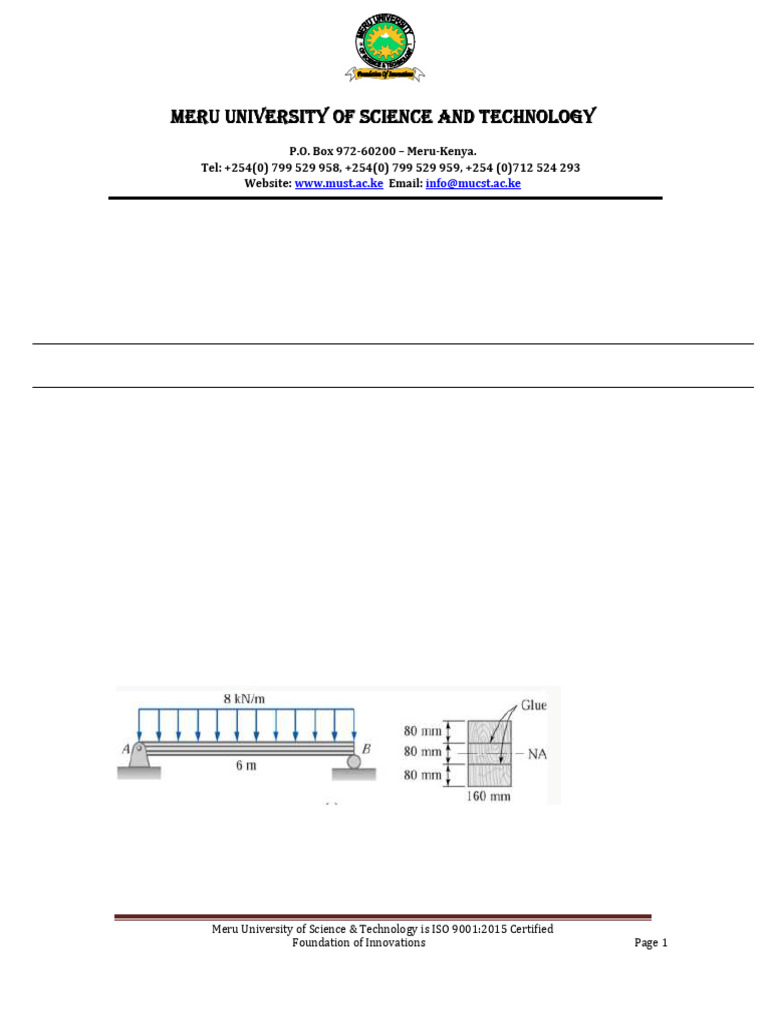 Ect 3353 Strength of Material III 1 Copy | PDF | Bending | Beam (Structure)