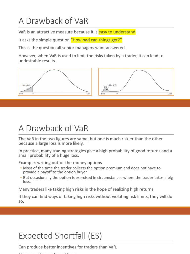 VaR vs. Expected Shortfall Explained | PDF | Value At Risk | Financial Risk