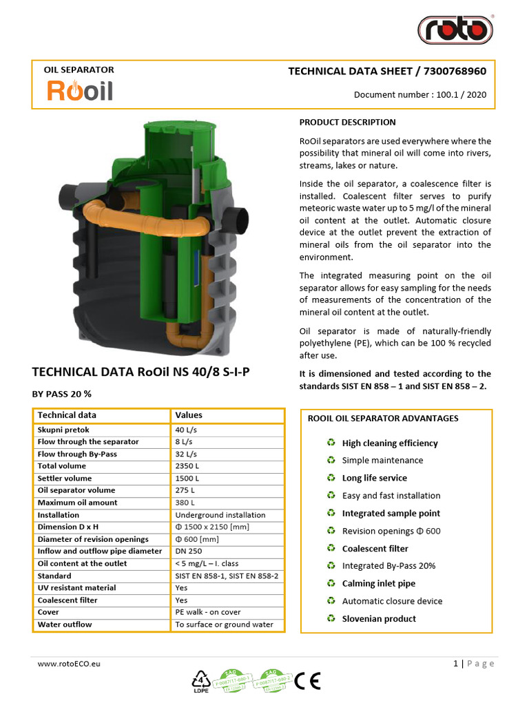 RoOil-NS40-8 Technical Sheet - en | PDF | Materials