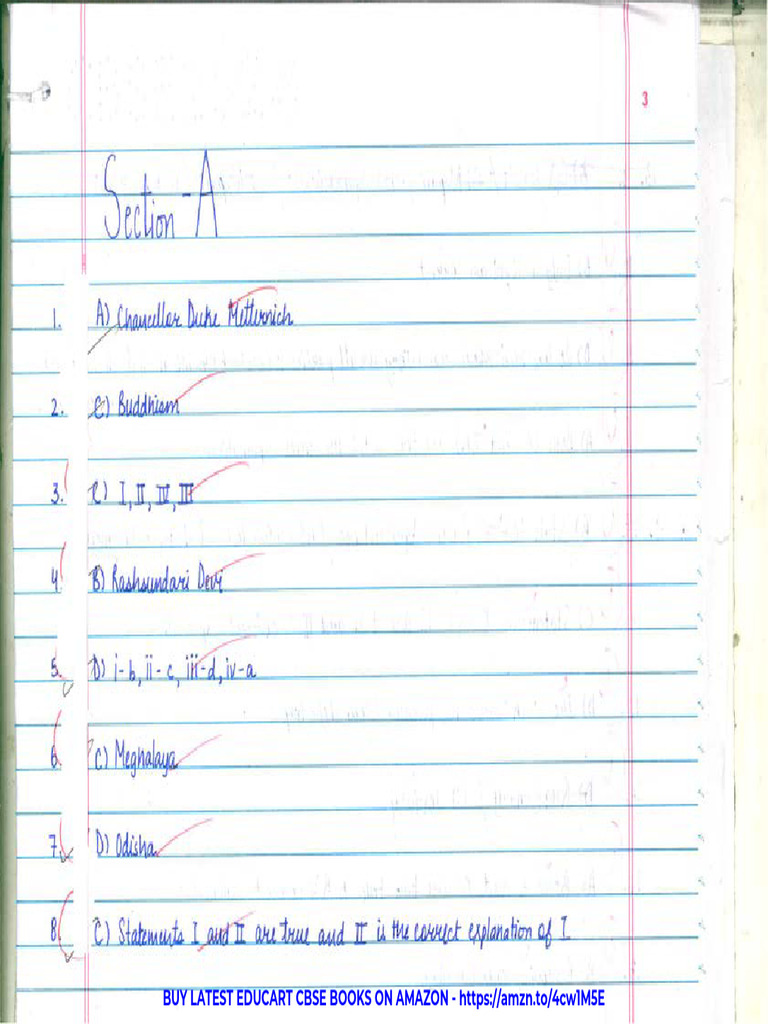 2024 CBSE 10 SST Topper Answer Sheet | PDF