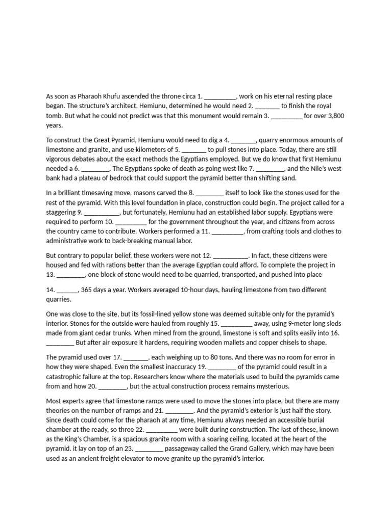 how did they build the pyramids | PDF | Egyptian Pyramids