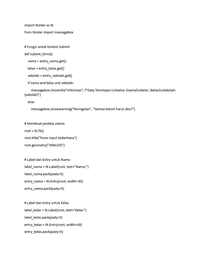 Import Tkinter As TK GUI Sederhana | PDF