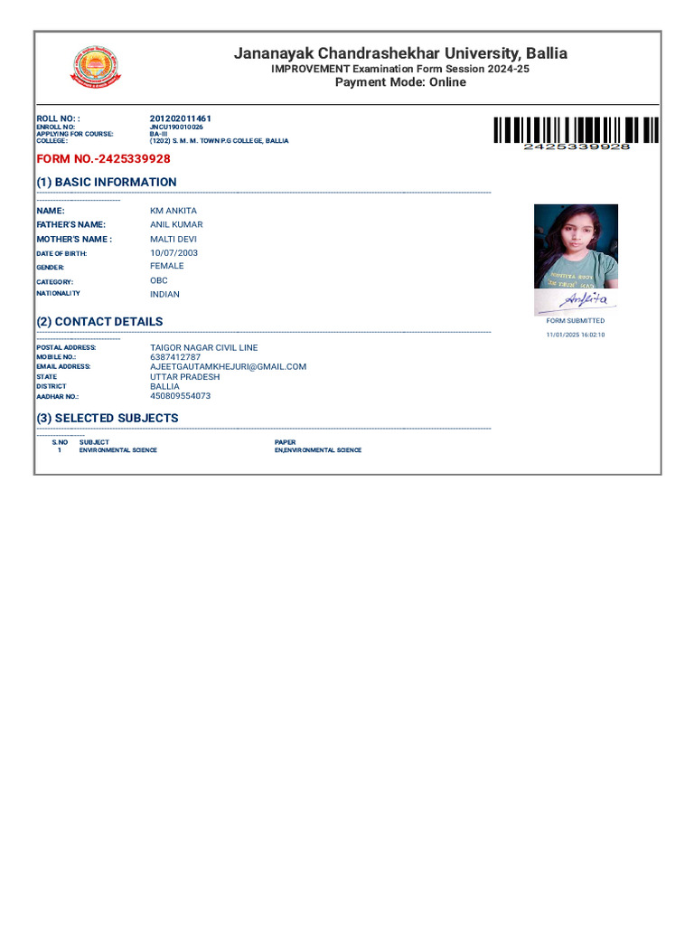 ankita back form | PDF