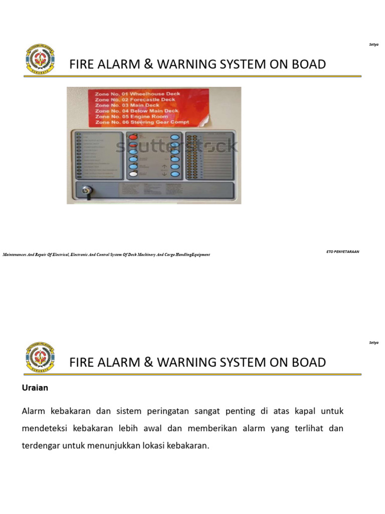 Fire Alarm & Warning System On Boad | PDF