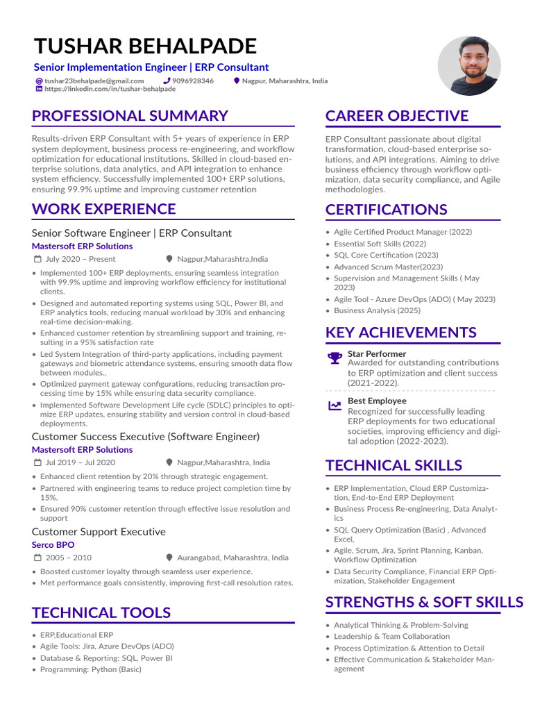Tushar_B_Final | PDF | Enterprise Resource Planning | Agile Software Development