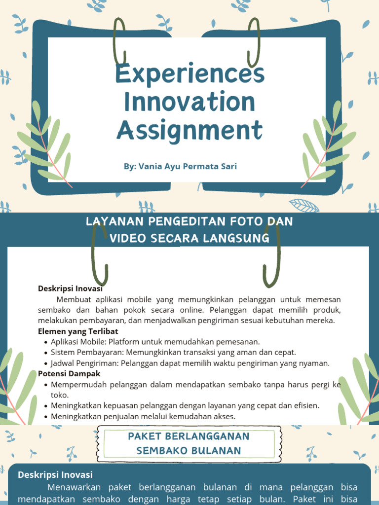 Sesi 8 Experiences Innovation - Vania Ayu | PDF