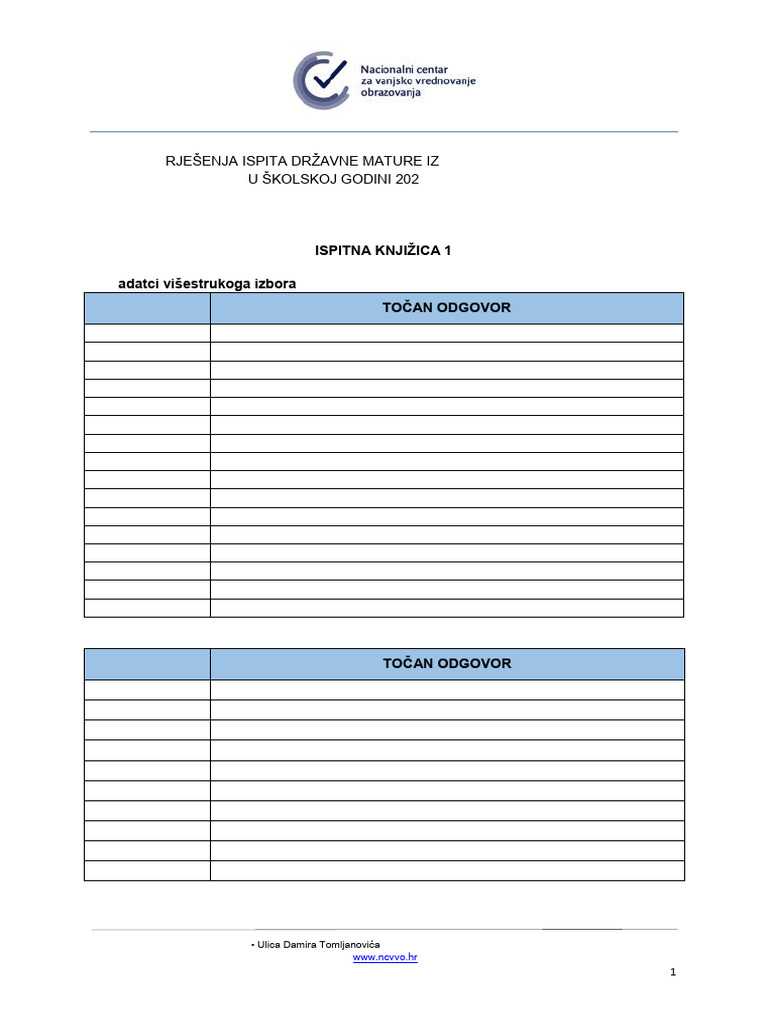 LIU D-S059 - Kljuź Za Odgovore - IK1 | PDF