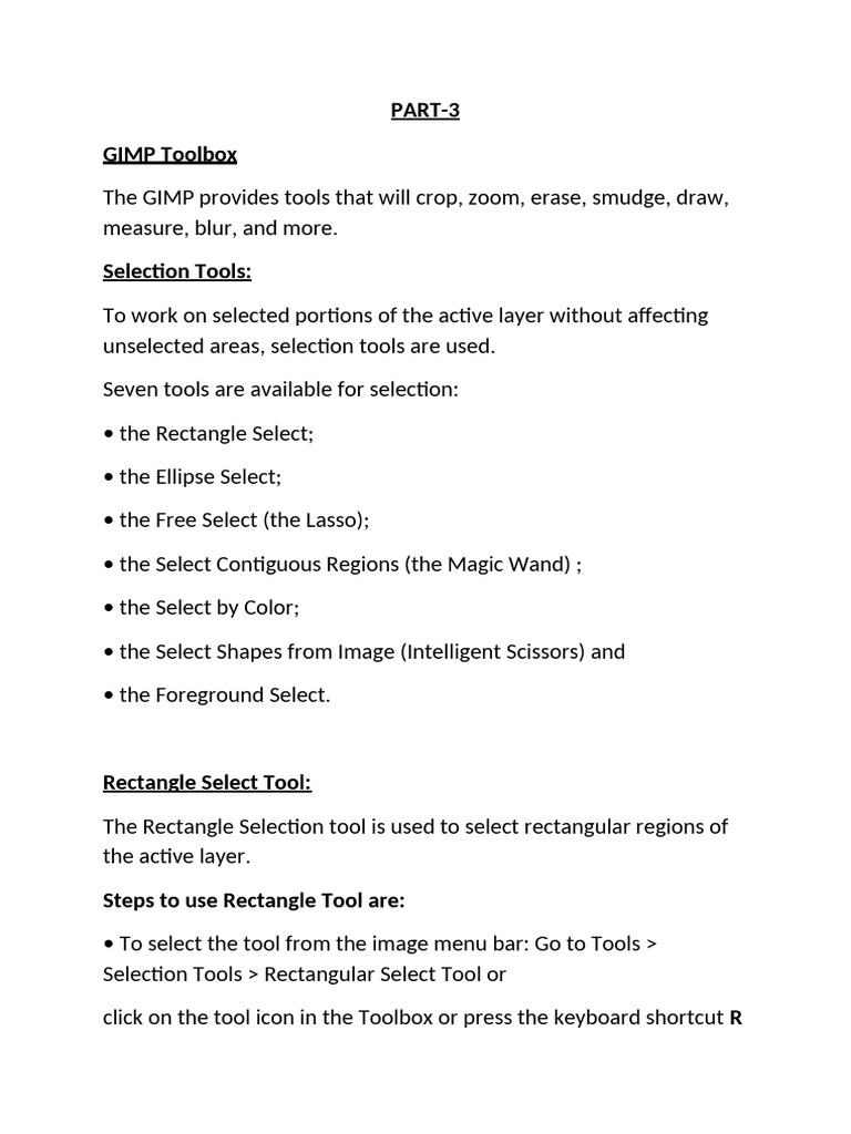Web App Class 11 Unit 3 Part 3 Gimp | PDF | Cursor (User Interface) | Graphical User Interfaces