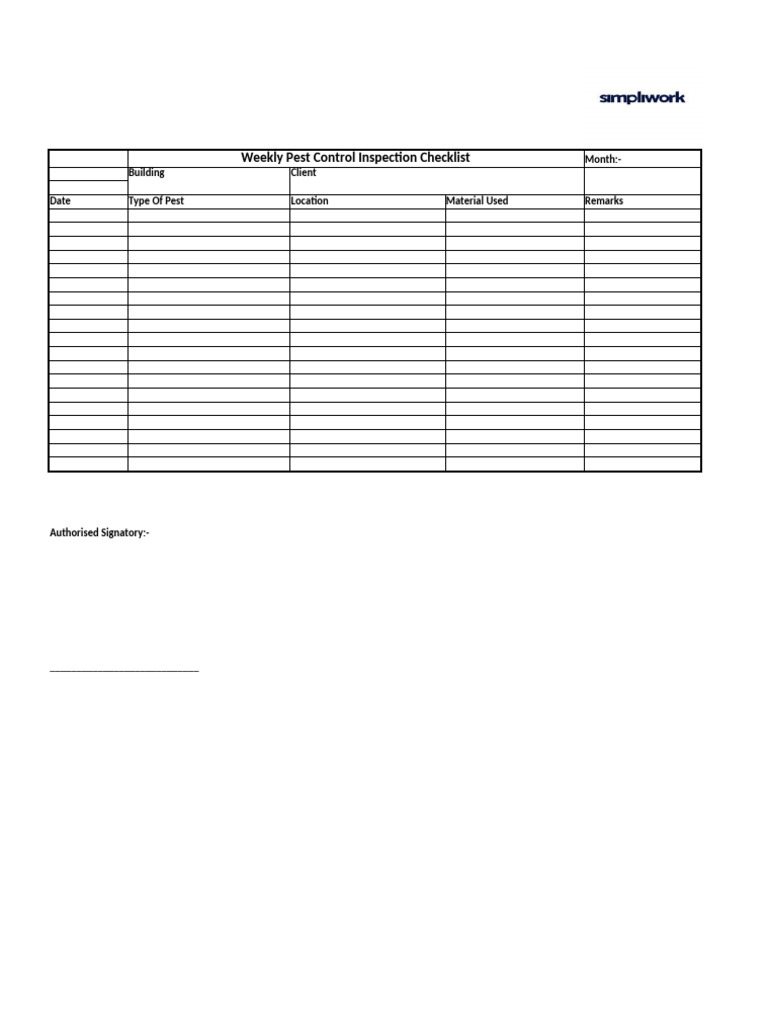 Pest Control Checklist | PDF