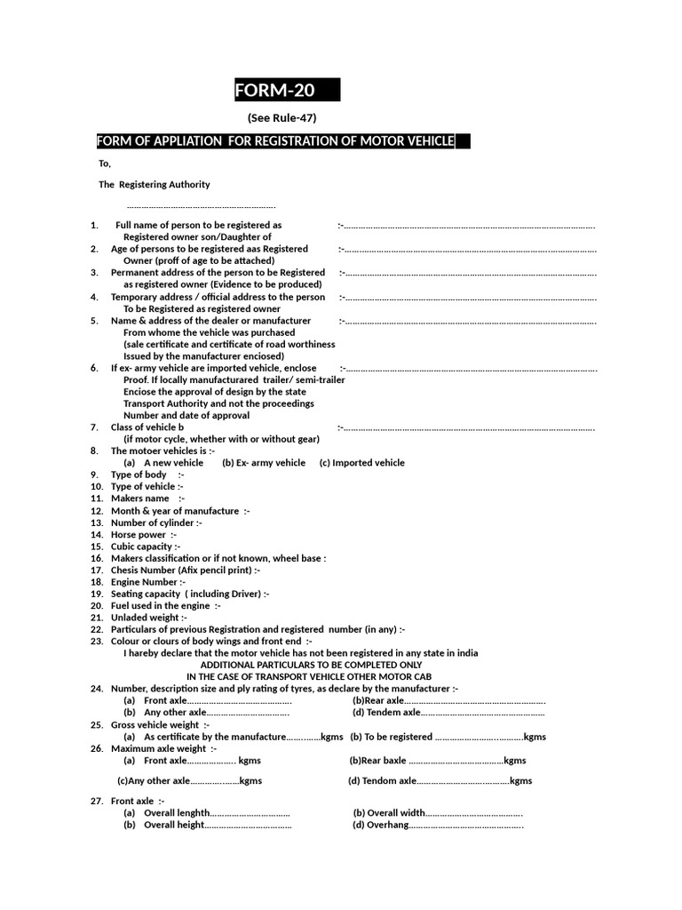 20 No Form | PDF | Semi Trailer Truck | Vehicles