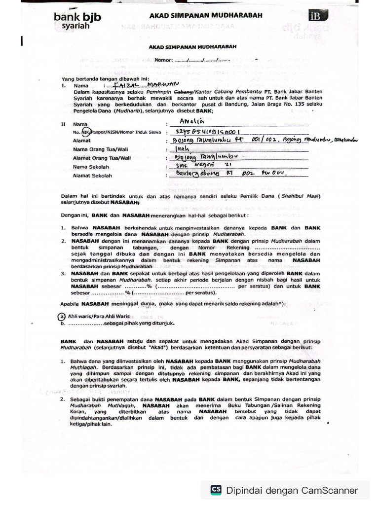 Contoh Pengisian Formulir Simpel | PDF